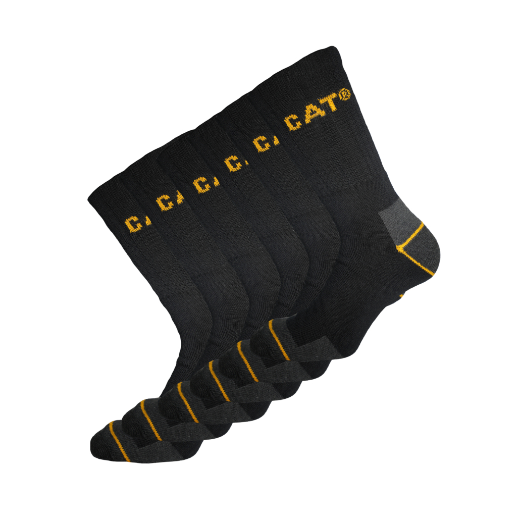 Caterpillar Work Socks Black 6P – Robuste Arbeitssocken im 6er Pack
